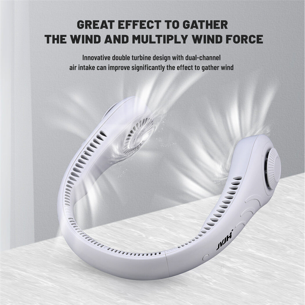 JVJH แบบพกพามือคอฟรีพัดลม360 ° Lazy สายคล้องคอพัดลม78 Surround Air ...