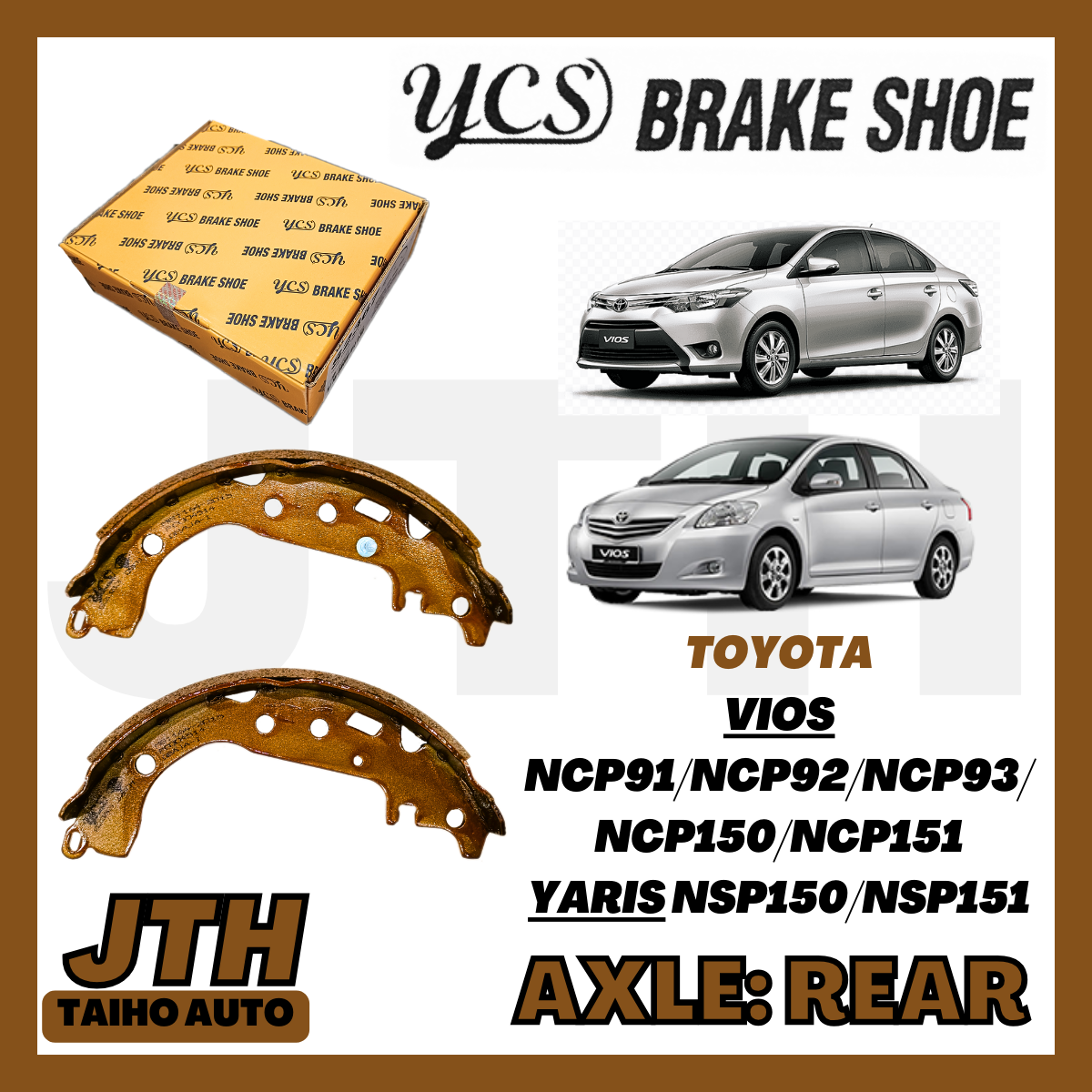 TAIHOAUTO YCS Brake Shoe Toyota Vios Toyota Yaris Brake Belakang Made ...