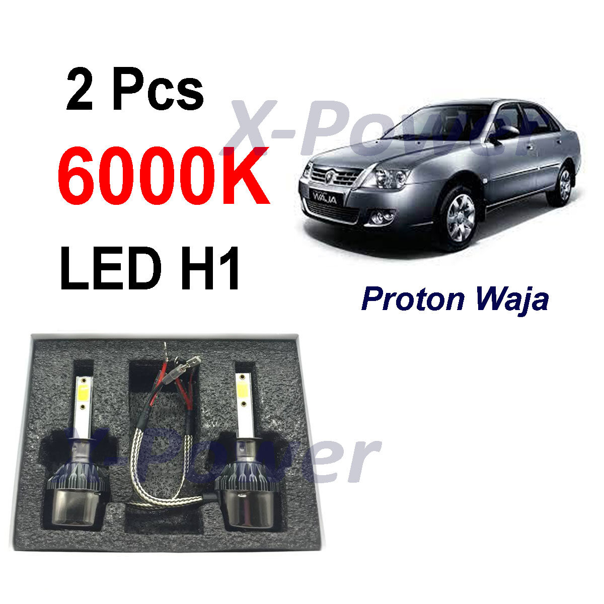 Proton Waja H1 Car LED Headlamp LED Headlight Bulb 2Pcs 6000K xpower ...