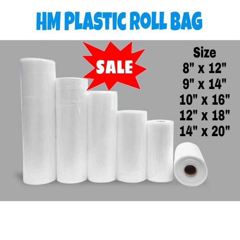 Plastic Bag Roll (Thick) #Foods & Fruits Packaging Plastic Bag 8x12 ...