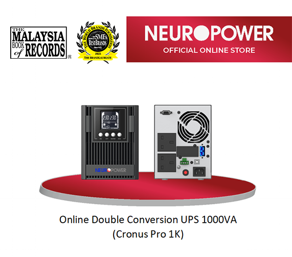 NEUROPOWER UPS [1KVA] CRONUS PRO 1K (1000VA / 900W) ONLINE DOUBLE CONVERSION PURE SINE WAVE UPS ...