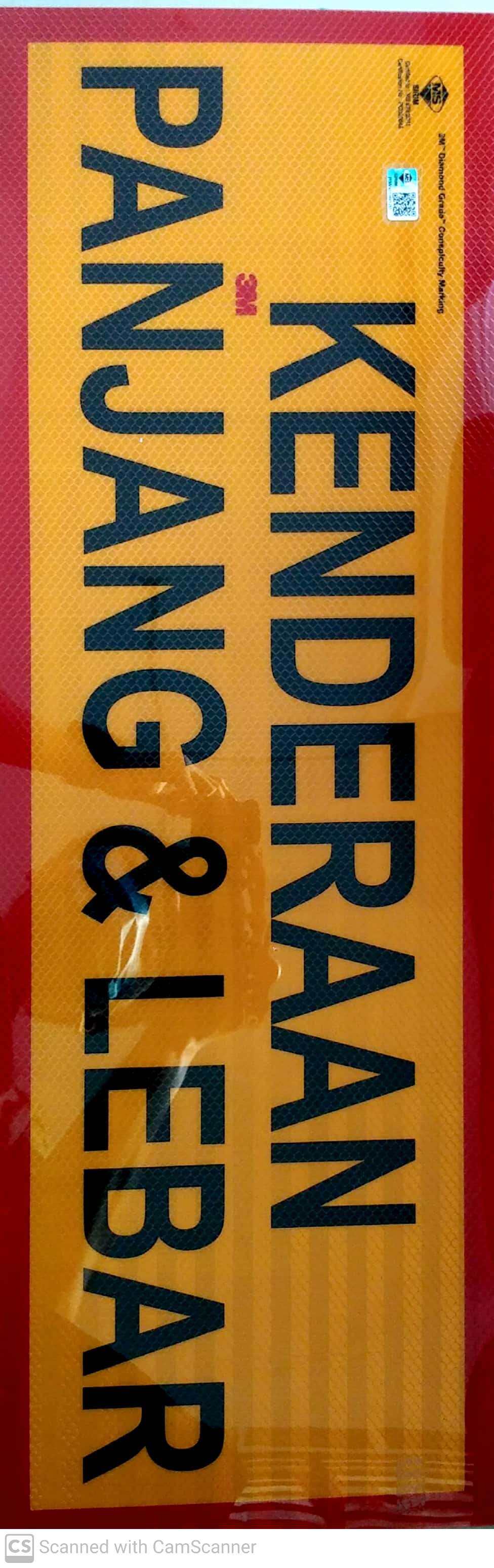 KENDERAAN PANJANG & LEBAR REFLECTIVE STICKER 70/80 bundle puspakom ...
