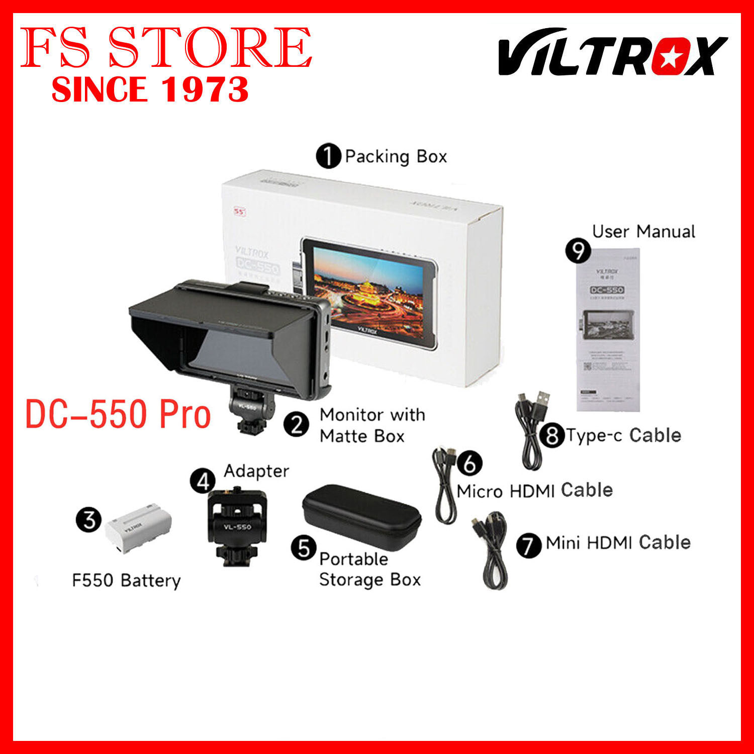 VILTROX ORIGINAL DC-550 DC550 LITE LCD MONITOR WITH TOUCH SCREEN 4K ...