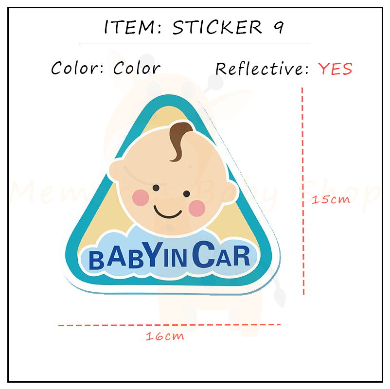 Reflective Car Sticker Baby on Board Baby in Car Baby Safety Warning ...