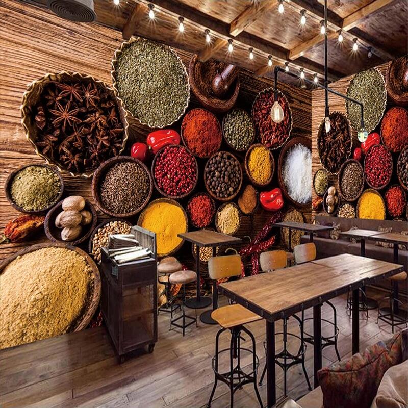 Custom 3D spicy seasoning food wallpaper Restaurant Kitchen Poster ...
