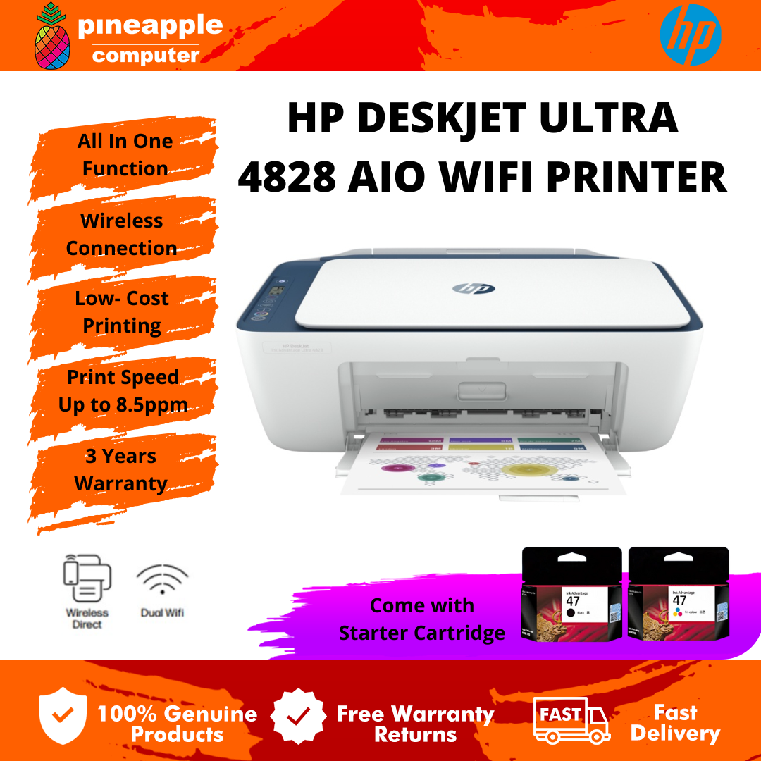HP DeskJet Ink Advantage Ultra 4828 All-in-One Wireless Printer | Lazada