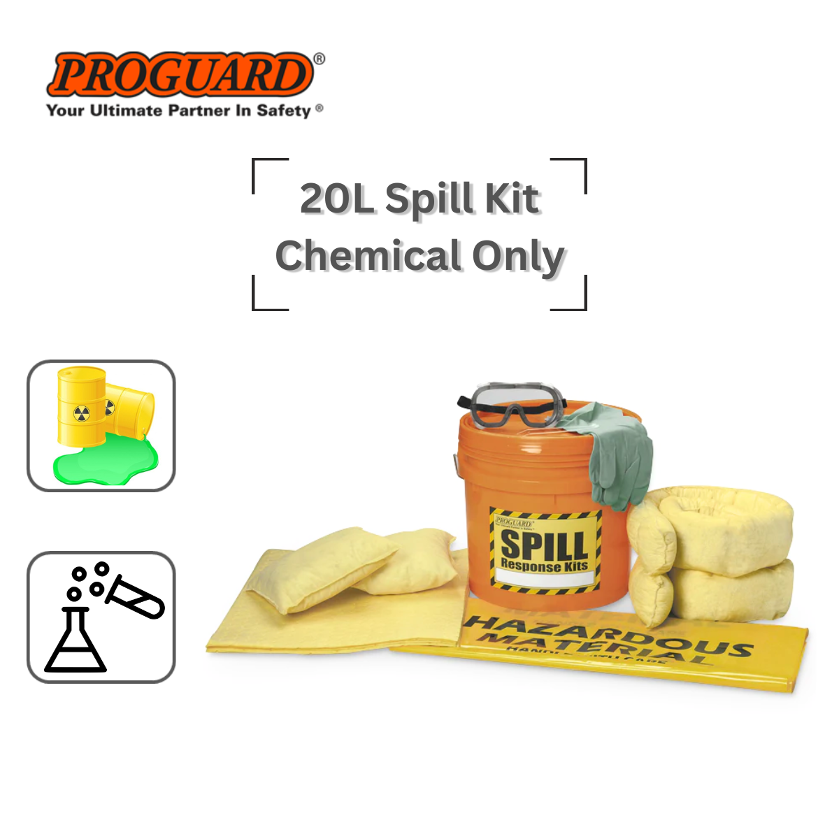 Proguard 20 Liter Chemical Only Portable Spill Kit SK571717 PROGUARD ...
