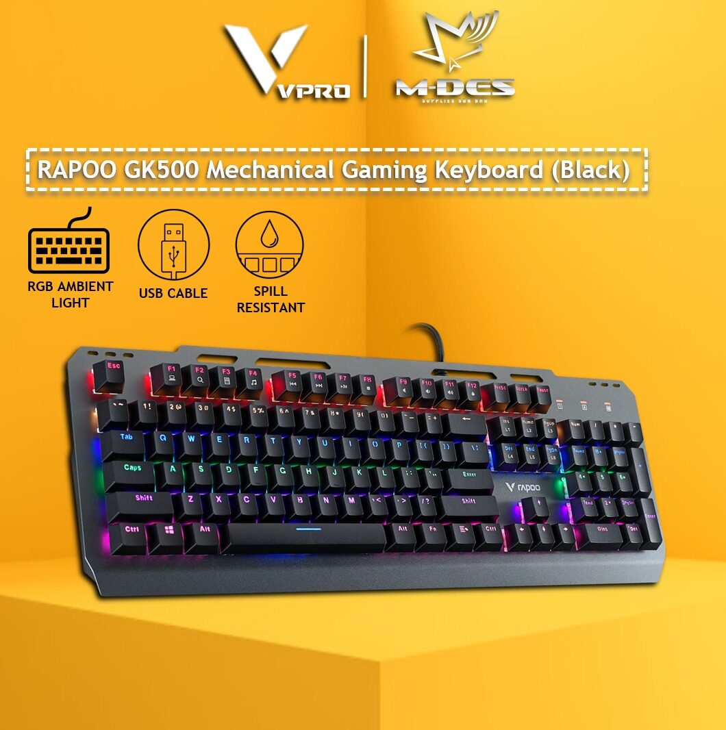Rapoo GK500 Vpro RGB Backlit Mechanical Wired Gaming Keyboard - 2 Years ...
