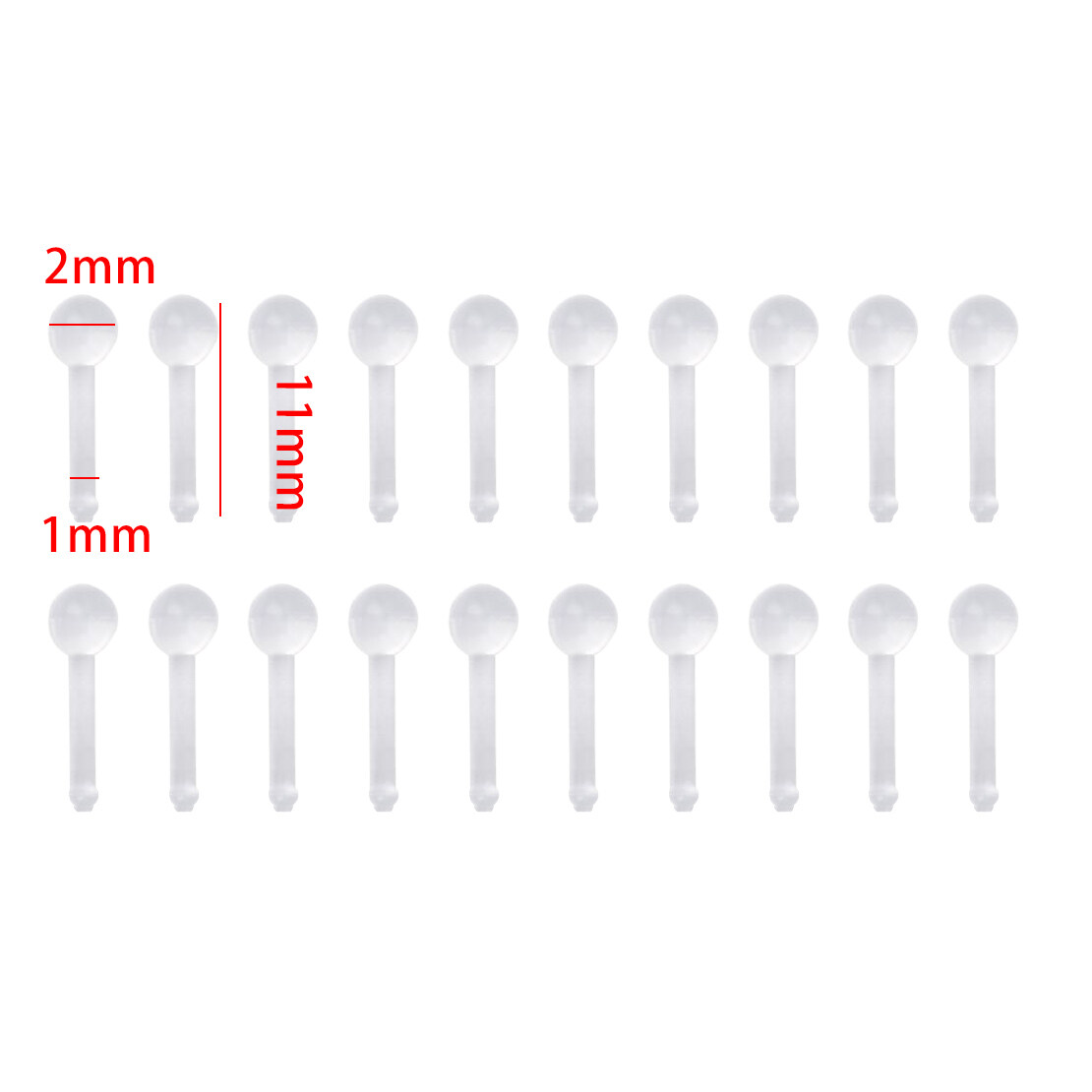 beler 20x Clear Invisible Nose Ear Stud Retainers 2mm Ball Soft Ear ...