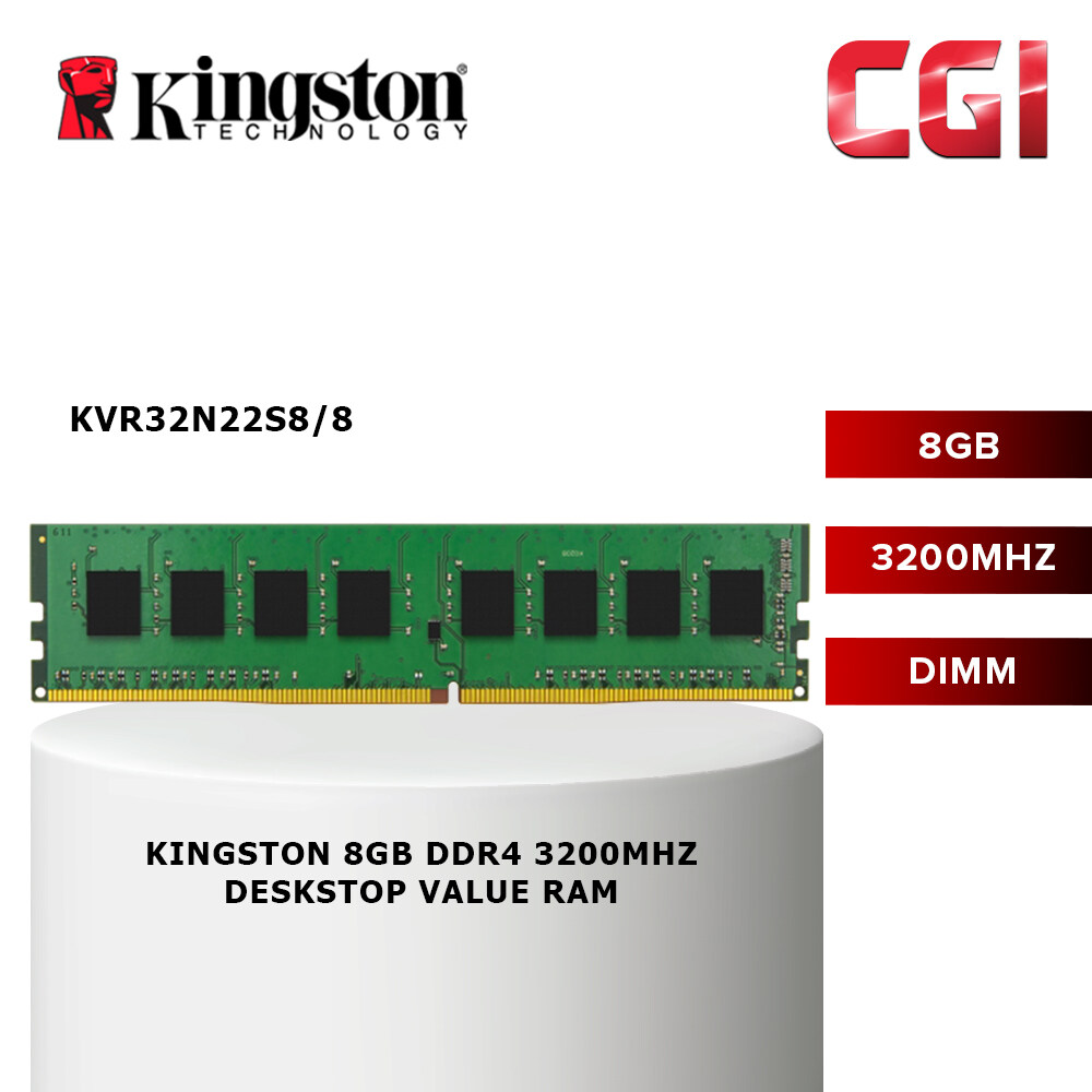 Kingston 8GB DDR4 3200Mhz Desktop Value Ram - KVR32N22S8/8 | Lazada