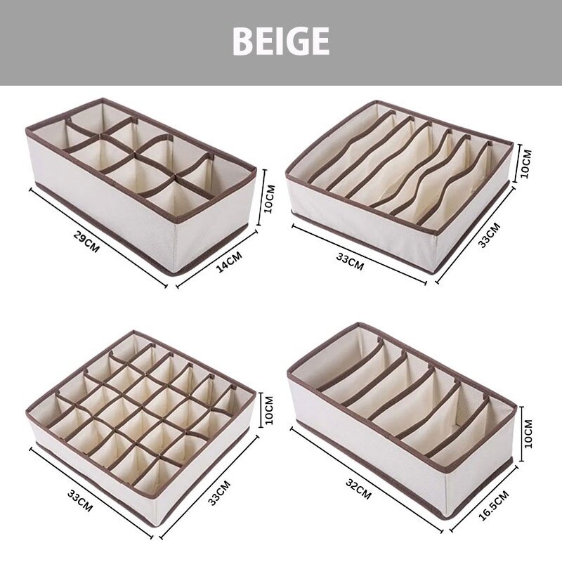 𝟰𝗣𝗖 / 𝗦𝗘𝗧 》Foldable Underwear Bra Panties Clothes Sock Tudung Divider ...