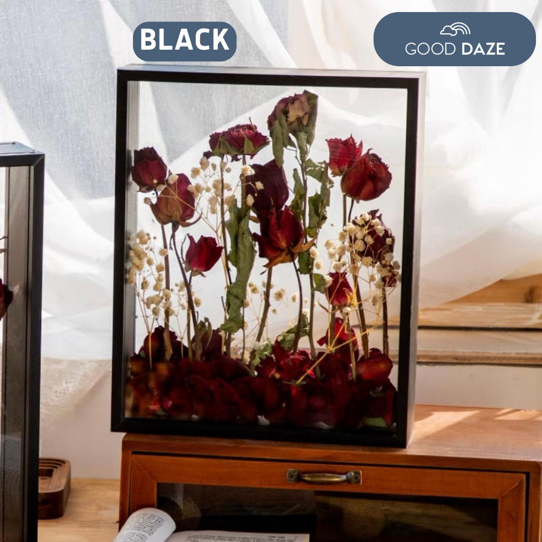 【GOOD DAZE】Flower Frame Rose Double Plexiglass 4cm Depth Hollow Frame ...