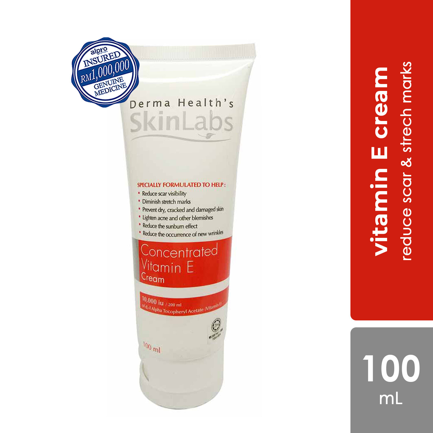 SkinLabs Concentrated Vitamin E Cream 100ml | Reduce Scar And Stretch ...