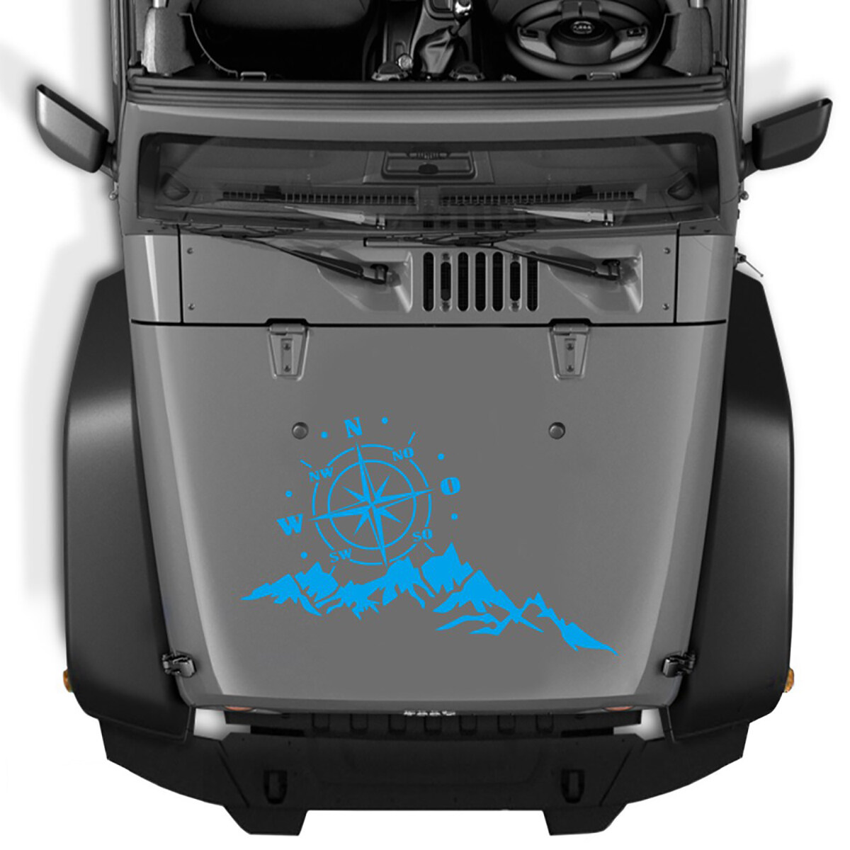 For Camper Vinyl Decal Sticker Large Compass with Mountains Navigation ...