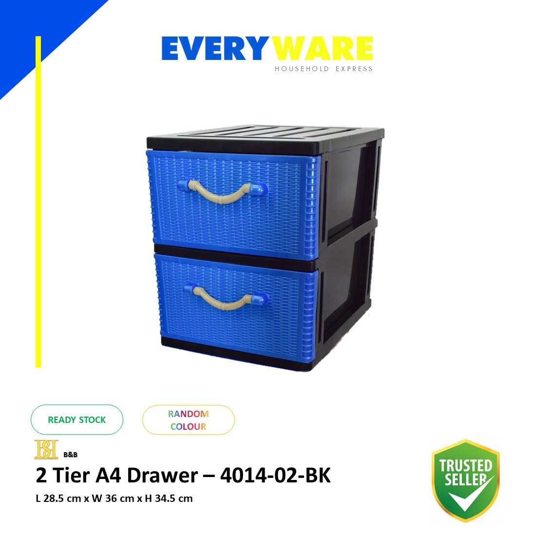 2 Tier - 4 Tier A4 Drawer - 4014-02-BK / 4014-03-BK / 4014-04-BK | Lazada