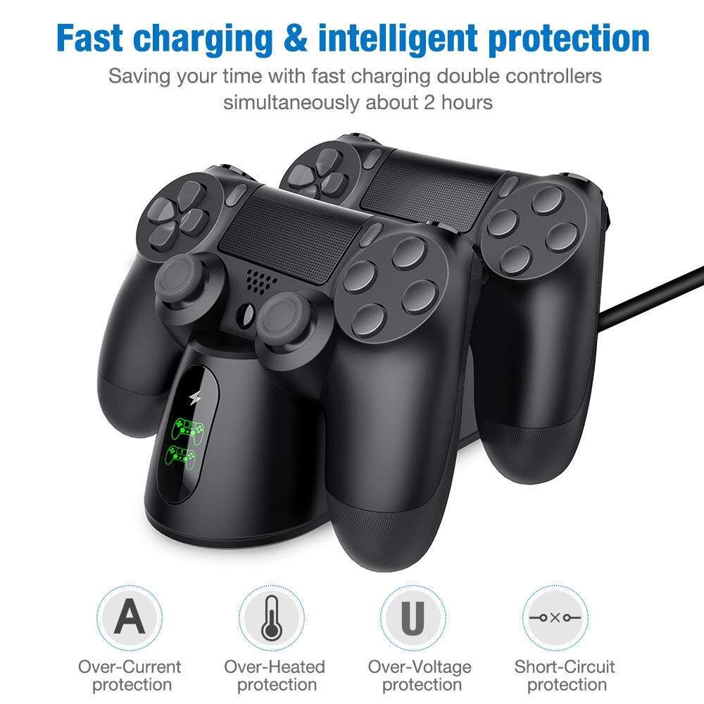 จาก XspaceX PS4 Charger, PS4 Wireless Charger Dual USB Fast CHARGING ...