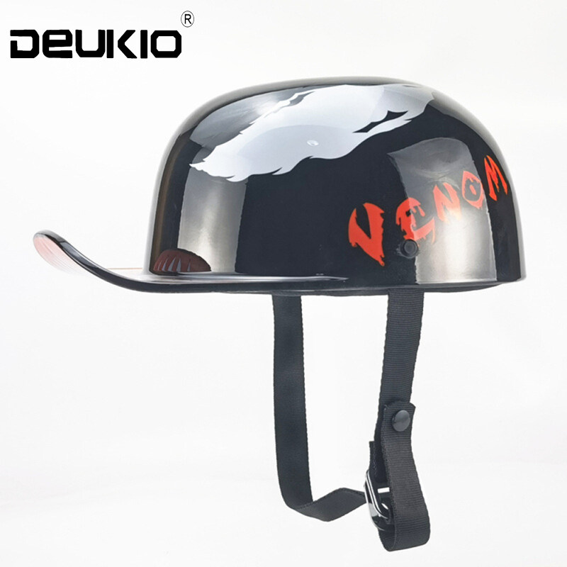 Helm Berkendara Sepeda Motor, Helm Topi Bisbol Tipe Sendok Kustom Retro ...