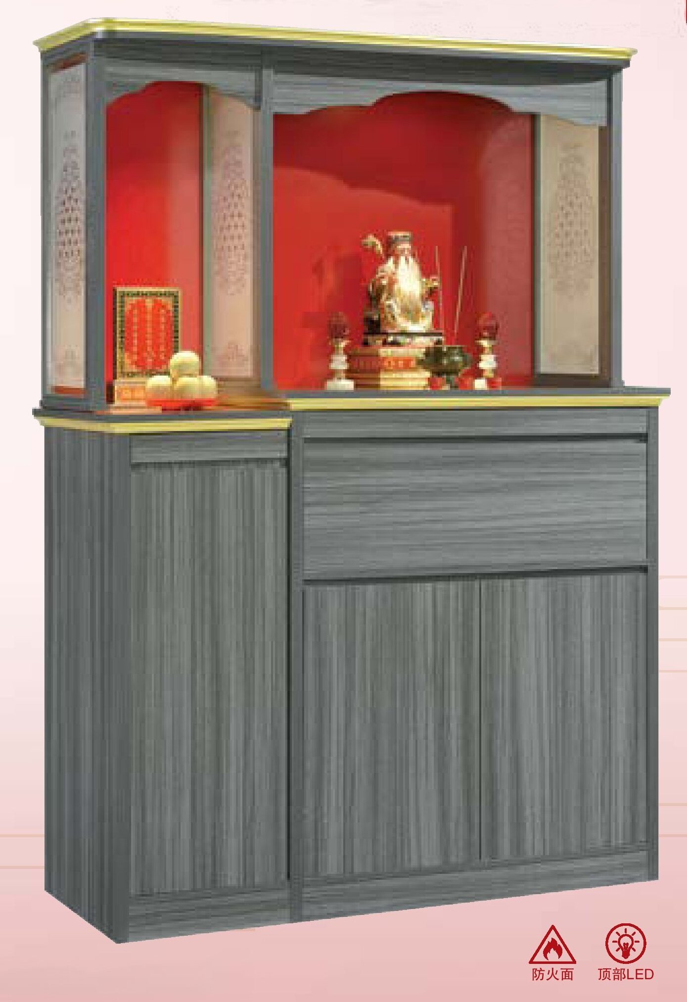 Full Solid Wood Chinese Feng Shui Prayer Altar Table Praying Cabinet ...