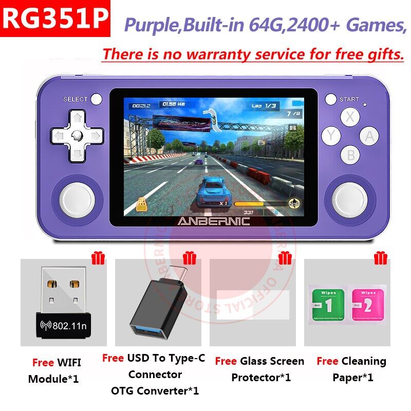 RG280V 350P RG351P ANBERNIC Retro Game RG350M Linux System PC Shell PS1 ...
