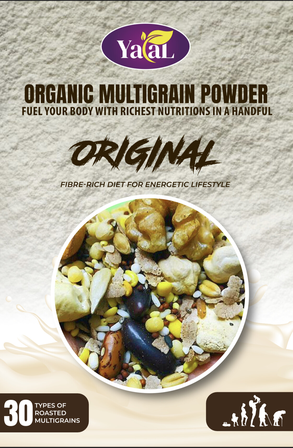 YAAL "ORGANIC MULTIGRAIN POWDER" with 30 types of imported grains, nuts ...
