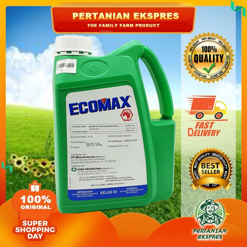4L Ecomax Glyphosate 41% Herbicide Racun Rumput | Lazada