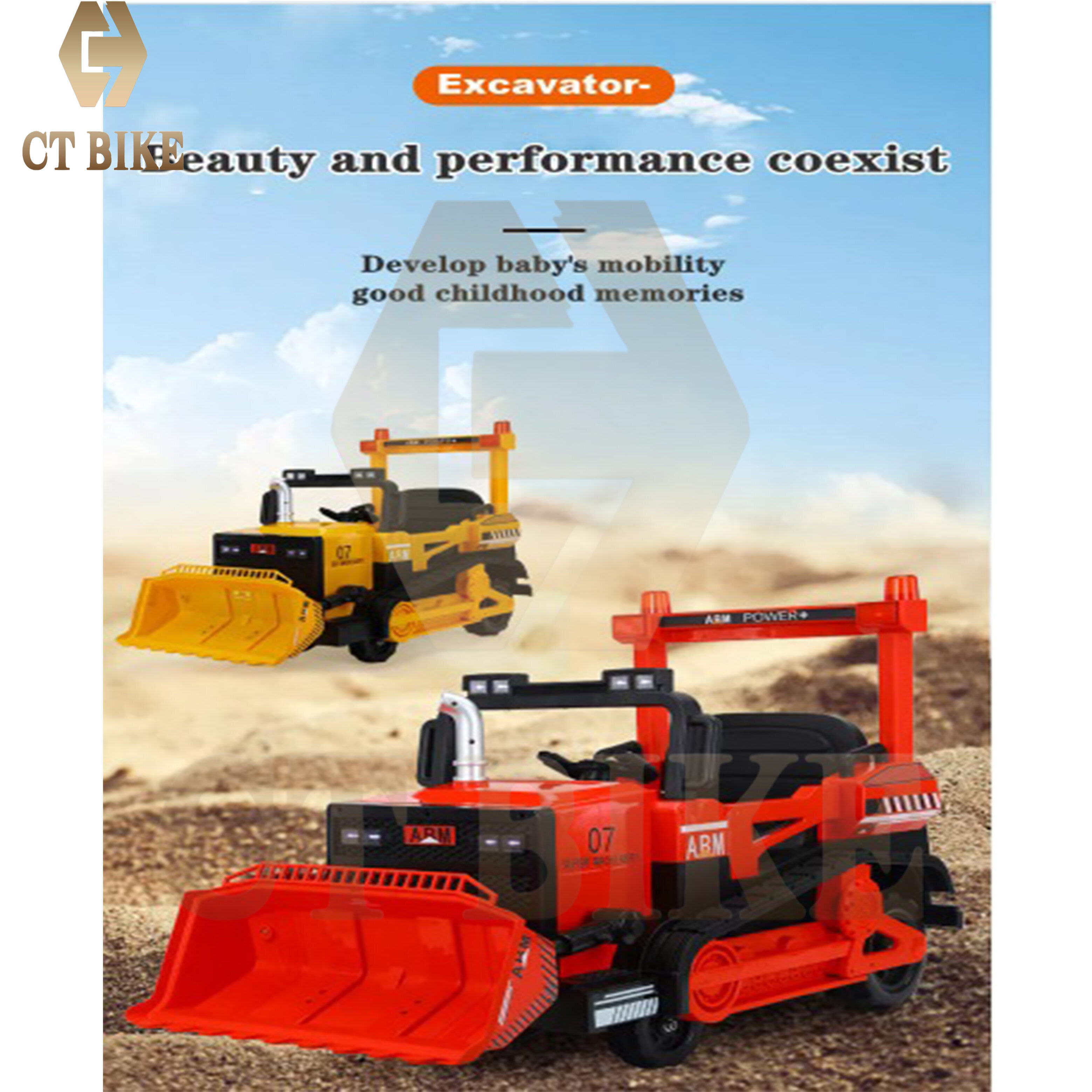 New Kids Ride On Bulldozer 12V Electric Cars Rechargeable Battery For ...