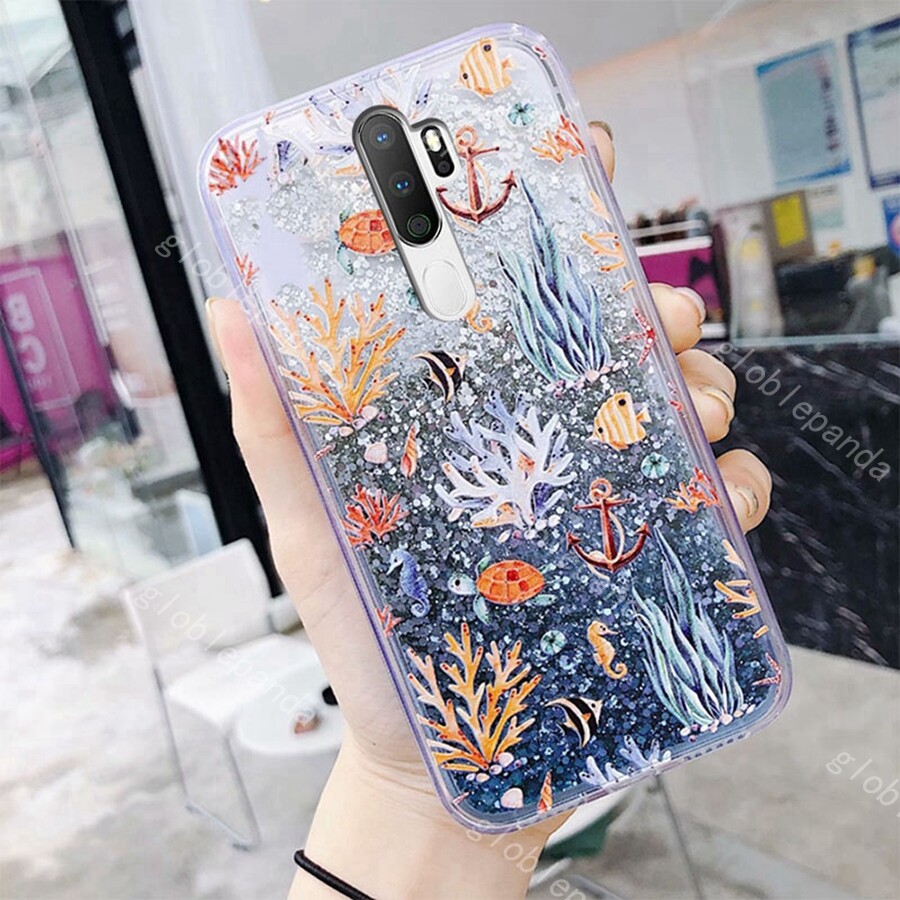 แฟชั่นแบบไดนามิกเหลวดูดปลาโลมา coralal ยูนิคอร์น B Ling g litter กรณี ...