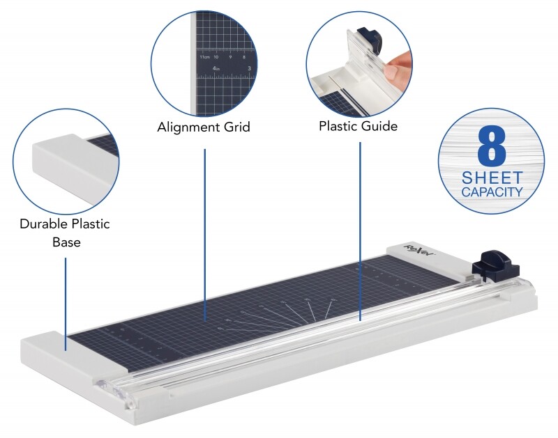 Rexel ClassicCut 1208P Trimmer / A4 Cutter / 8 Sheets Paper Guillotine ...