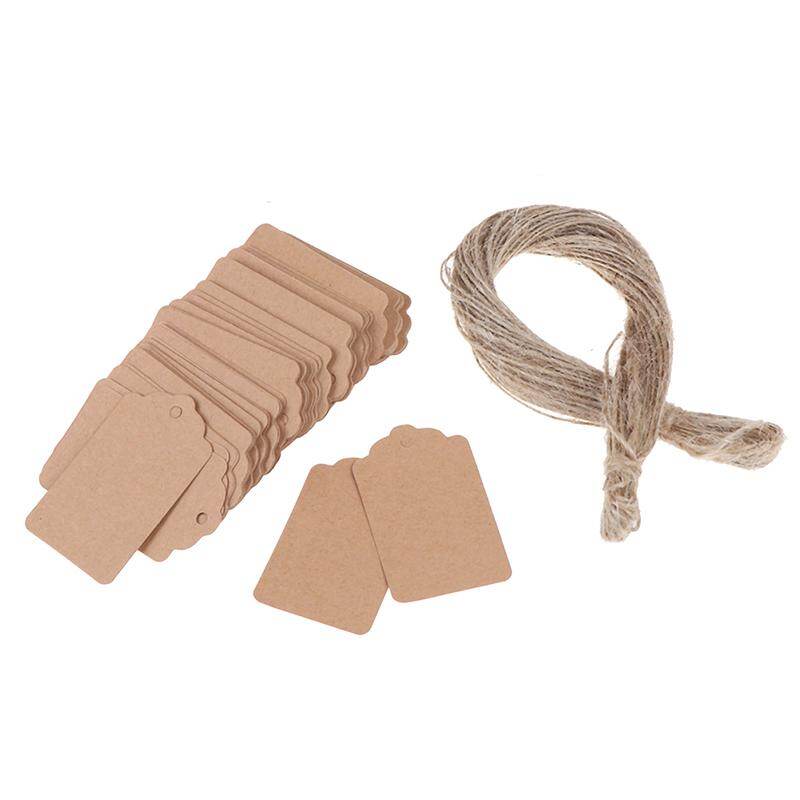 HEUV 100Pcs Blank Kraft Jewelry Price Label String Price Tags With ...