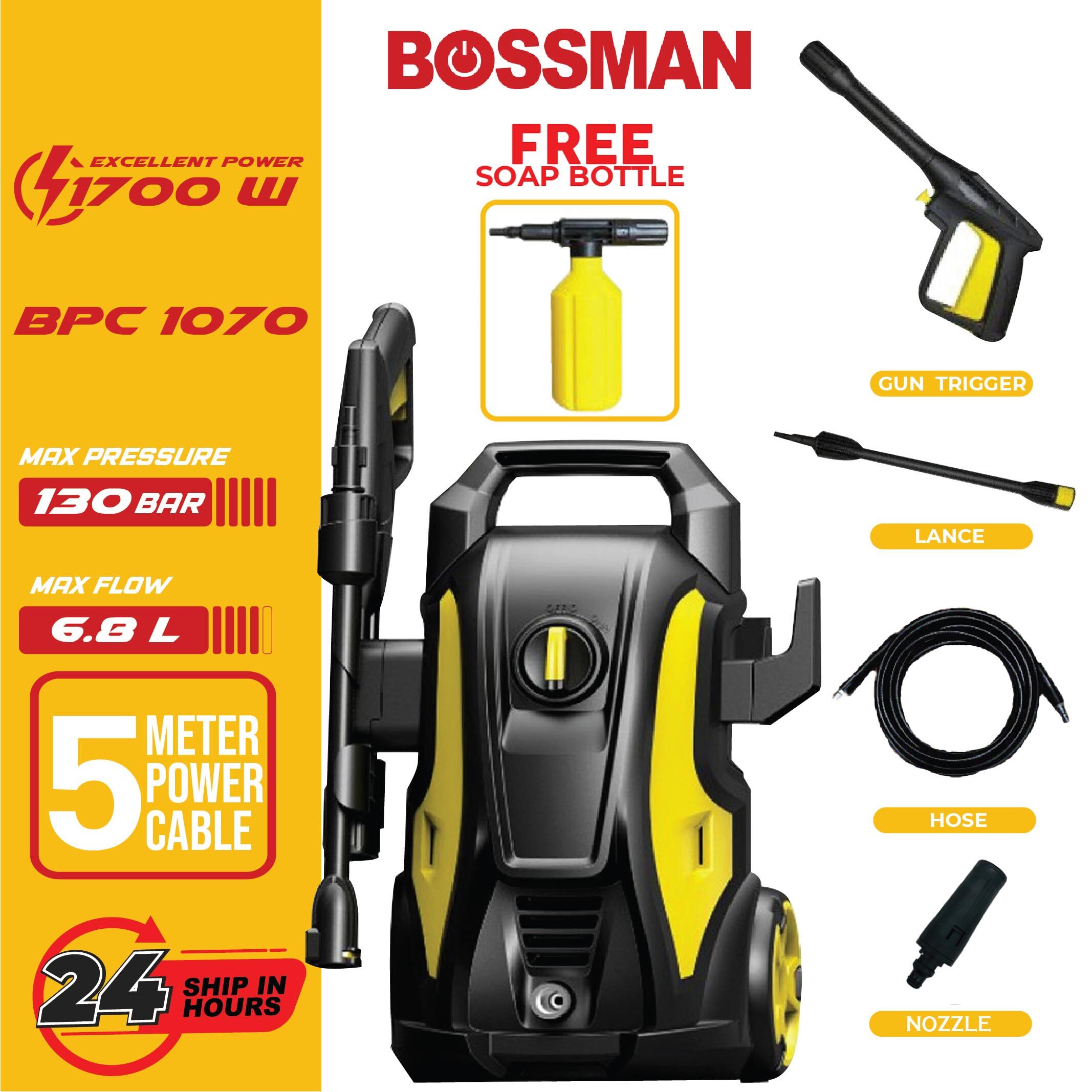 BOSSMAN BPC1070 Waterjet High Pressure Cleaner Water Jet Sprayer ...