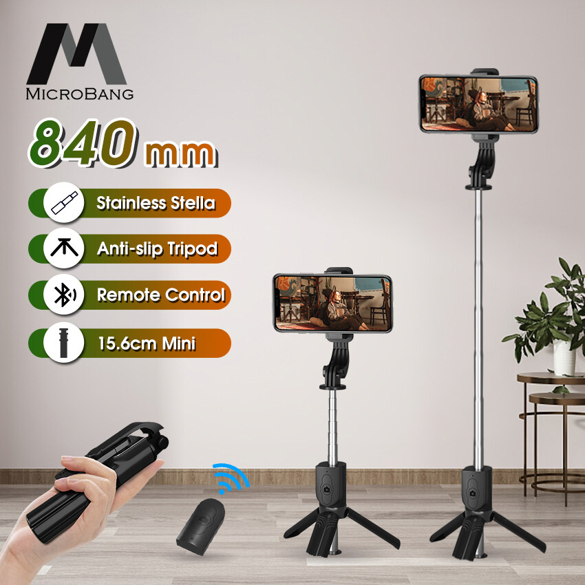 Microbang Selfie Stick ขาตั้งกล้องพร้อมรีโมทคอนโทรลไร้สาย Mini Selfie