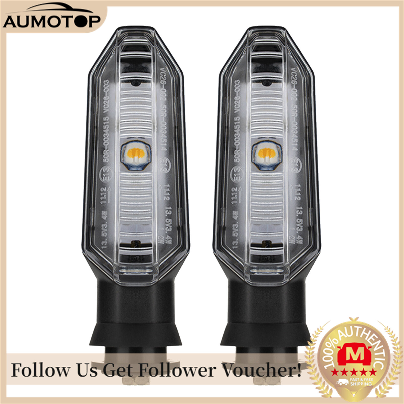 【MotorrTop】2pcs LED Turn Signal Indicator Replacement for HONDA CLICK ...