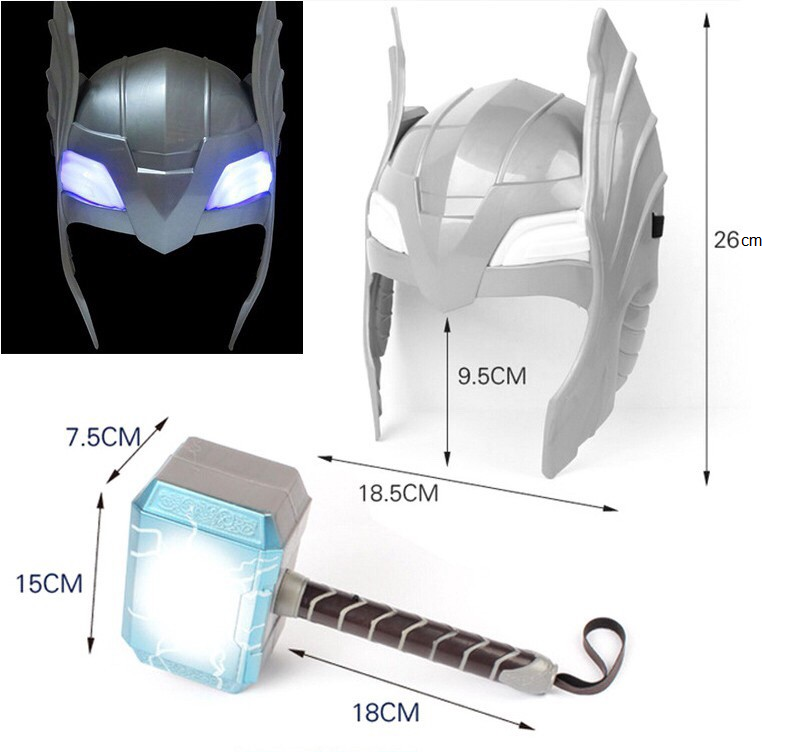 Thor Mask & Thor Hammer with Light & Sound Kids & Adult | Lazada
