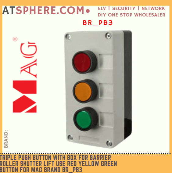 MAG Triple Push Button with Box for Barrier Gate Roller Shutter Lift ...