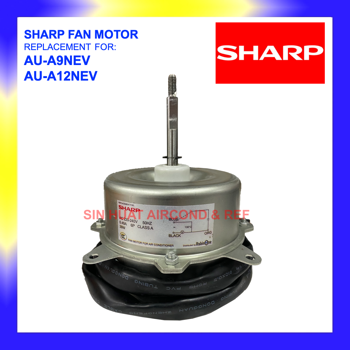 SHARP Outdoor Fan Motor AU-A9NEV AU-A12NEV Replacement Motor Outdoor ...