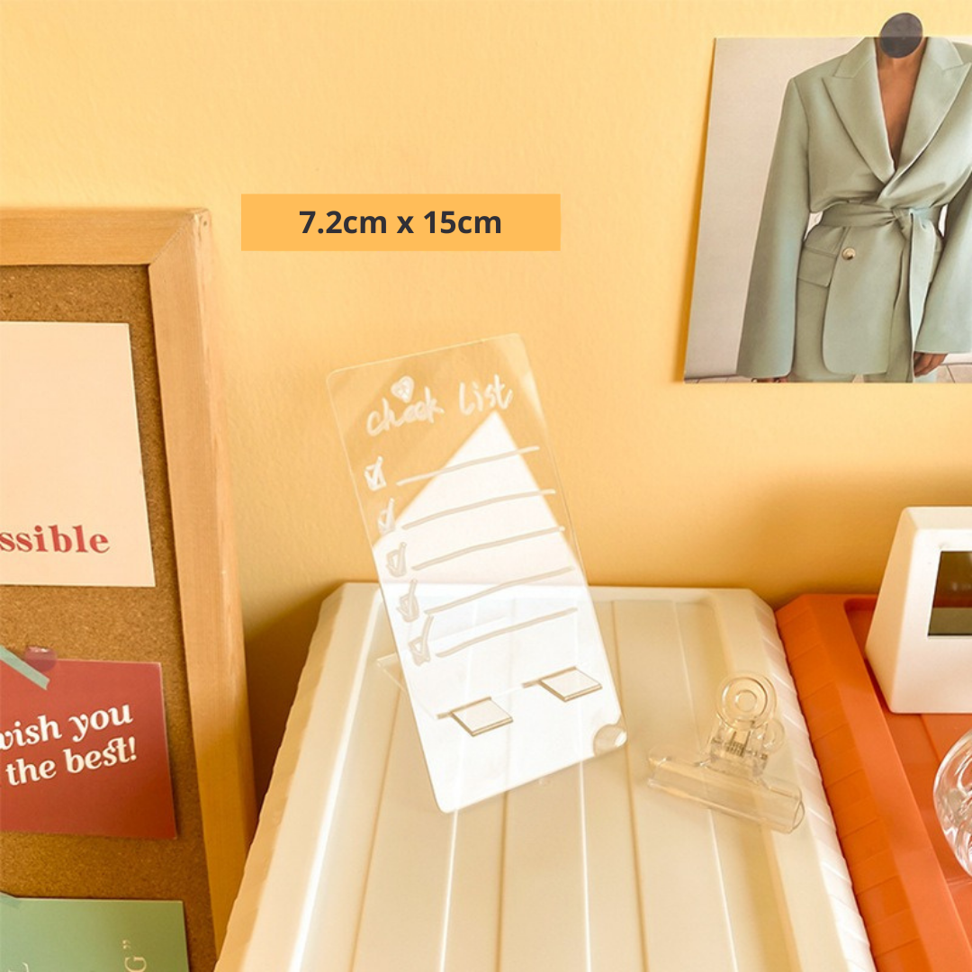 Transparent Acrylic Memo Board with Stand and Marker | Message Daily To ...