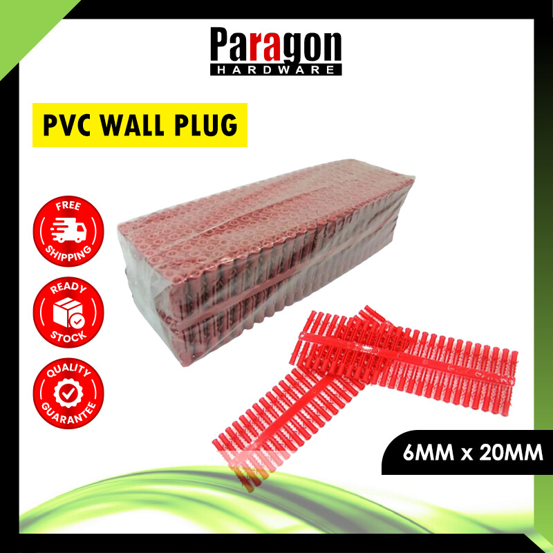 PVC WALL PLUG (RED) Plastic Wall Plug Skru Wall Plug Plag Dinding PVC ...