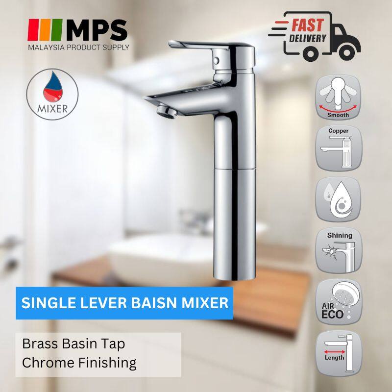 EURO BIANCO SINGLE LEVER TALL PILLAR BASIN MIXER TAP BRASS TALL PILLAR ...
