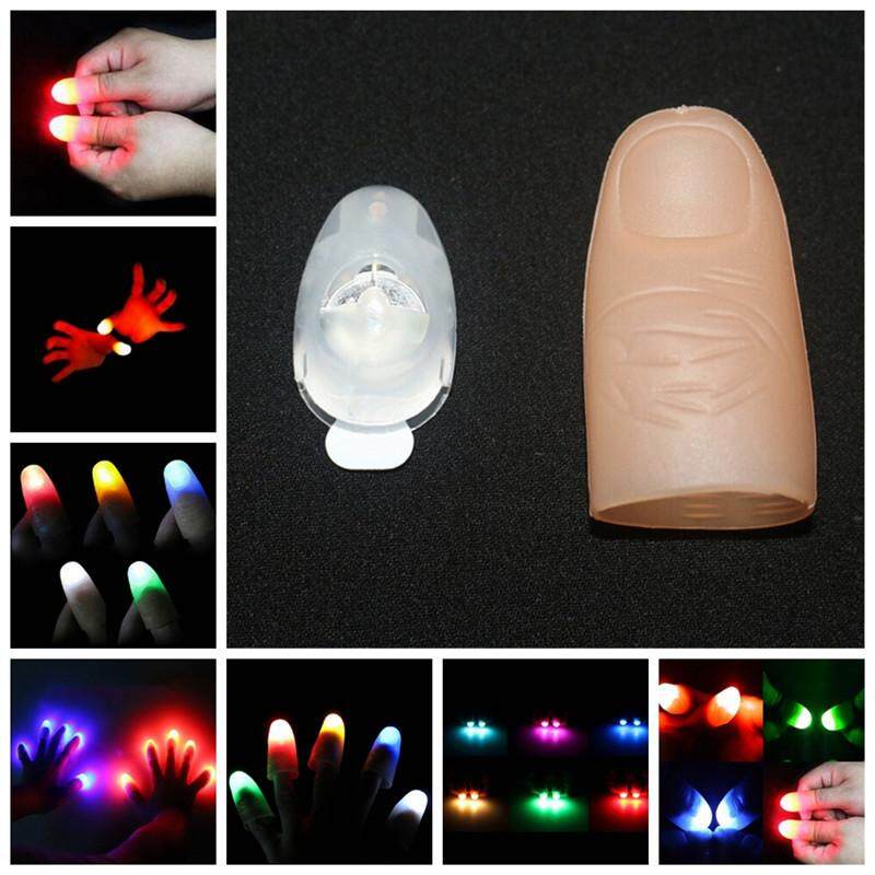 HONG Hot Sale 2Pcs Magic Super Bright Light Up Thumbs Fingers Trick ...