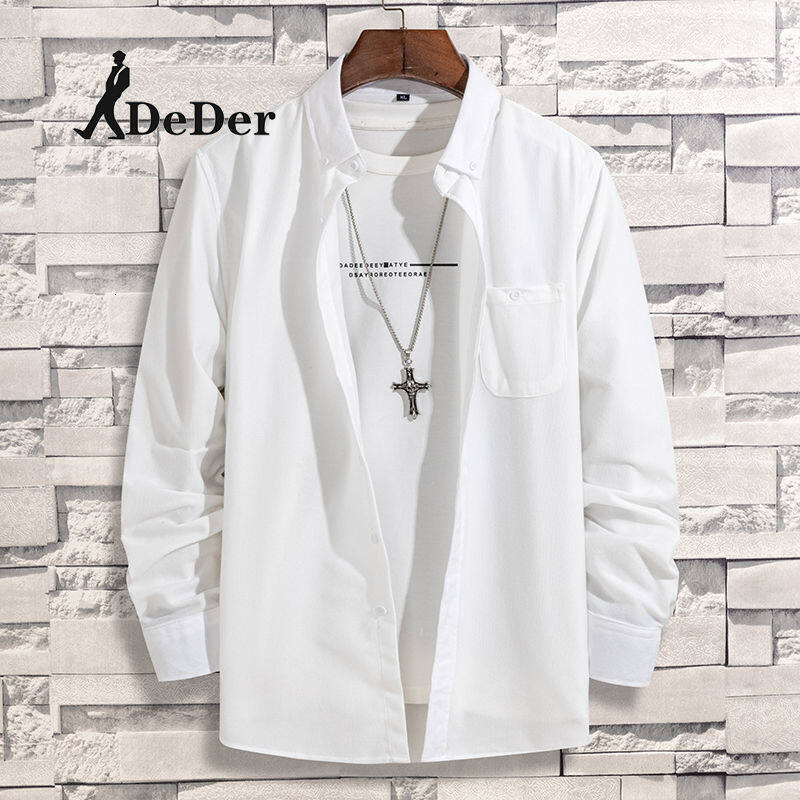 DeDer เสื้อเชิ้ตผ้าลูกฟูกแขนยาวของผู้ชาย,เสื้อผ้าสาวอวบสีพื้นสำหรับ ...
