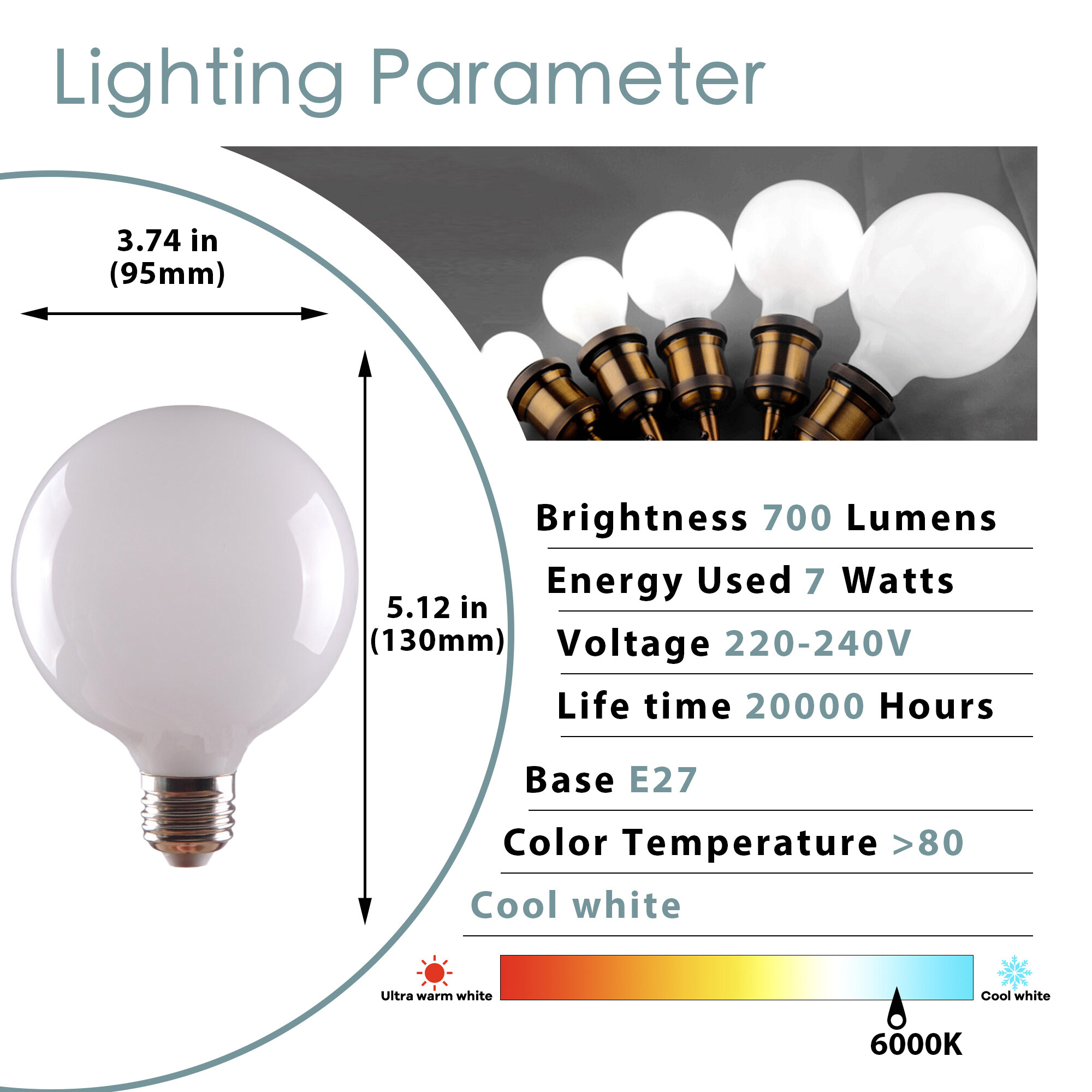E27 220V LED Edison Light Bulb 5W 7W E27 220V Vintage Pearl Milky ...