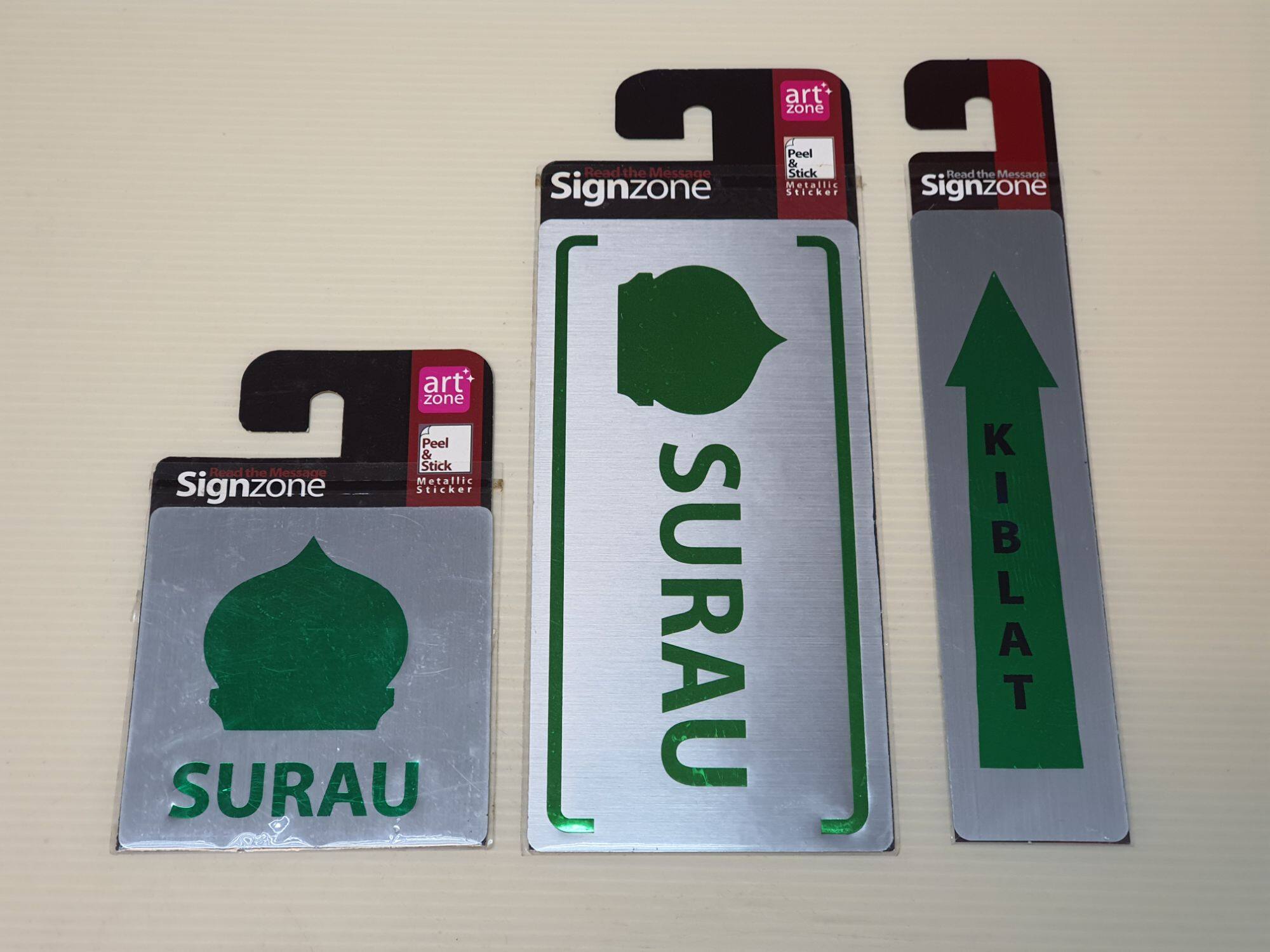 Signzone Artzone Peel & Stick Metallic Sticker/ Signage Surau Kiblat ...