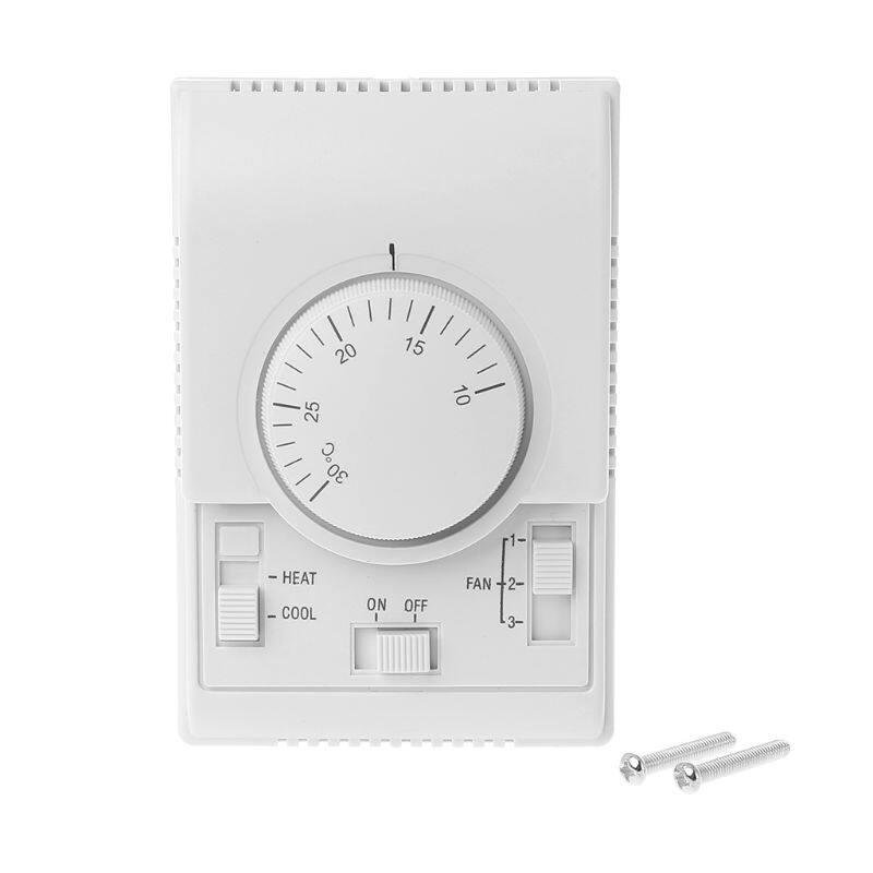 AC 220V Room Mechanical Thermostat Control Switch Air Conditioner Fan ...