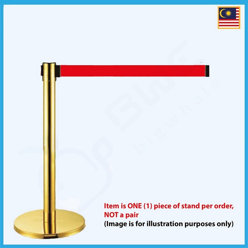 2M BLACK / GOLD / Stainless Steel - Queue Stand Retractable Belt ...