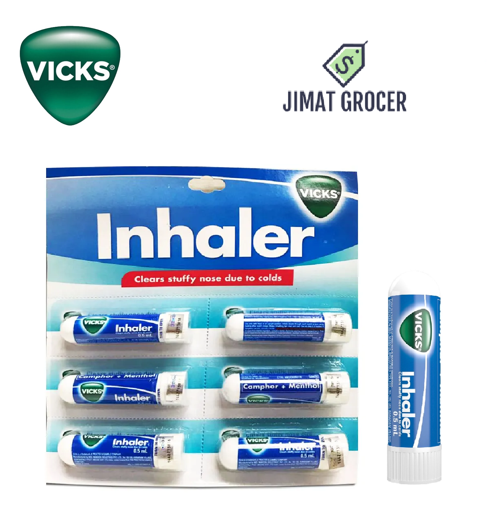 Vicks Inhaler Clear Stuffy Nose 0.5ml | Lazada