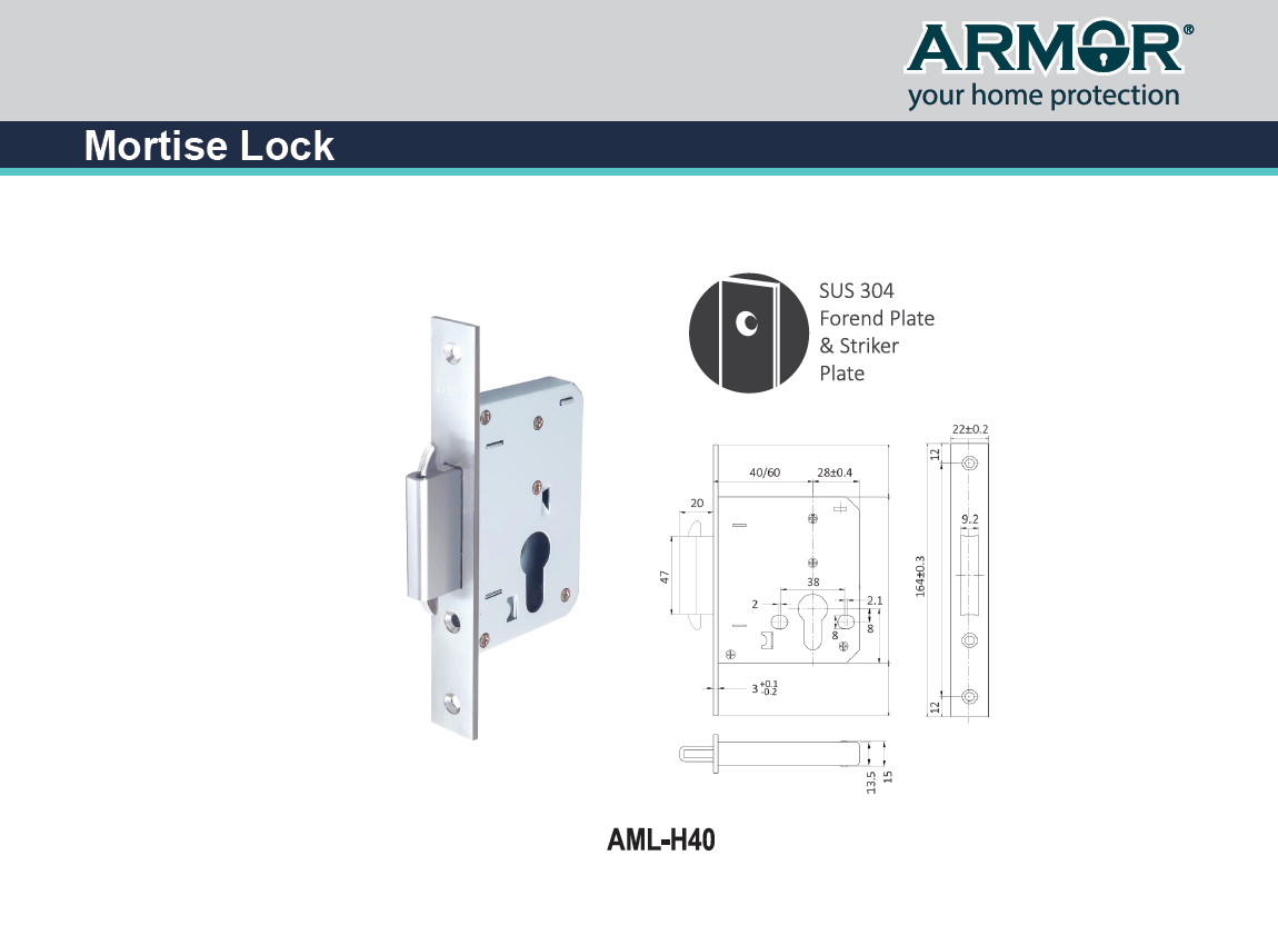 Armor AML-H40 Single Mortise Hook Lock | Lazada
