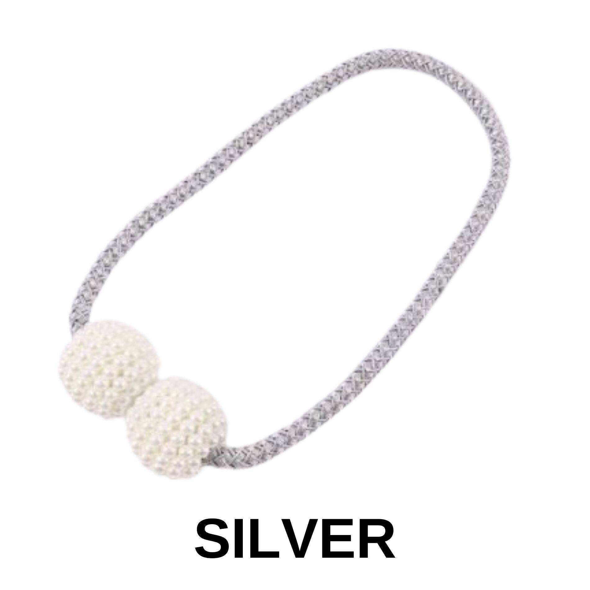 1PC Magnetic Curtain Tier Rope Buckle Pearl Ball Design Tieback Clip ...