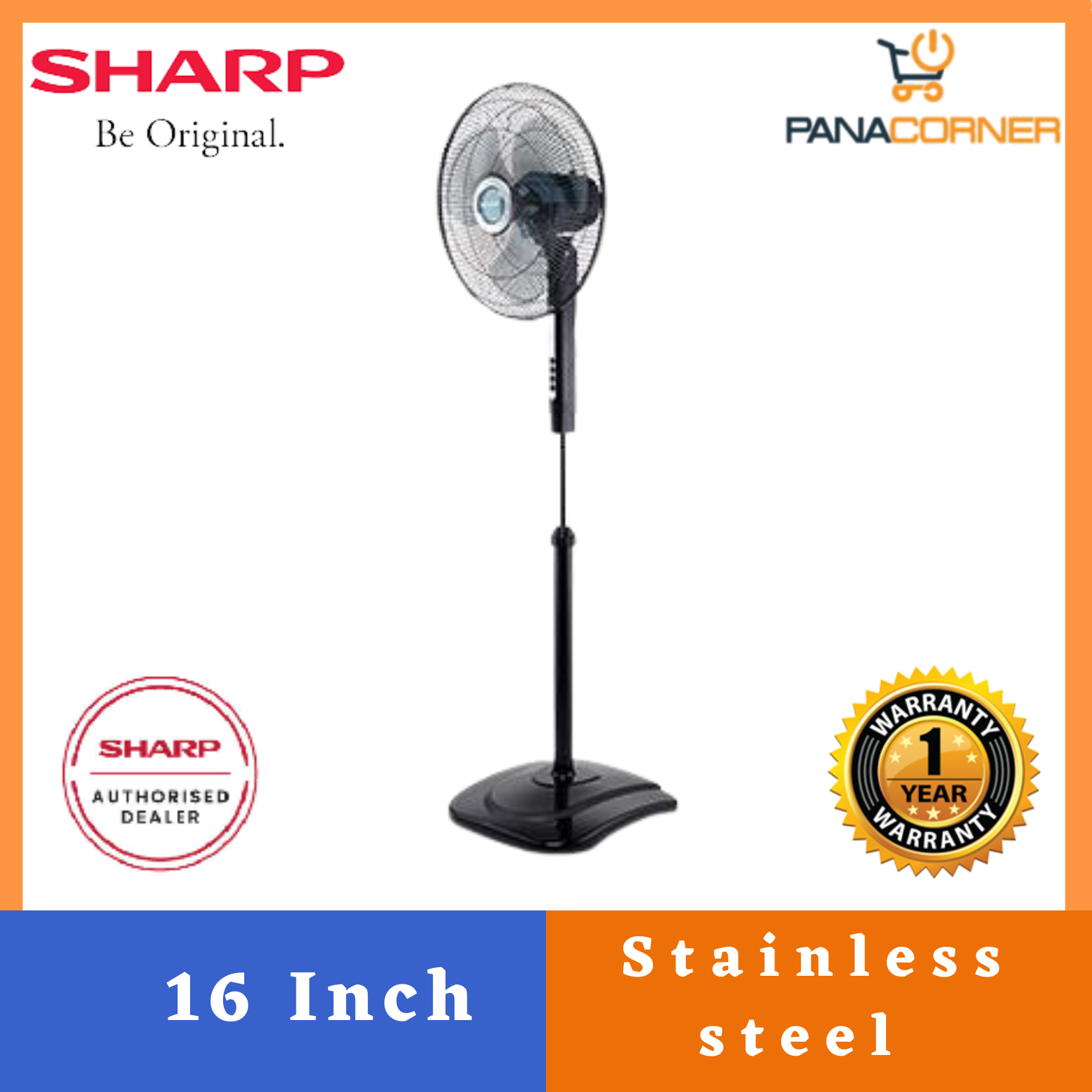 SHARP Stand Fan 16" Stand Fan - PJS169GY | Lazada