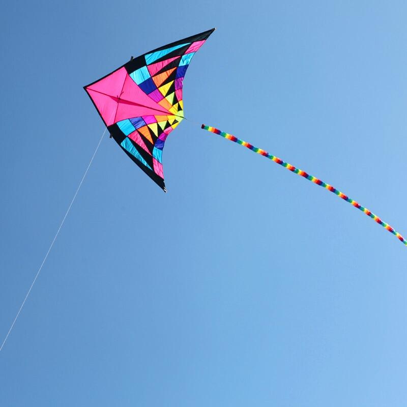 free shipping high quality rainbow kite reel set handle kites tail ...