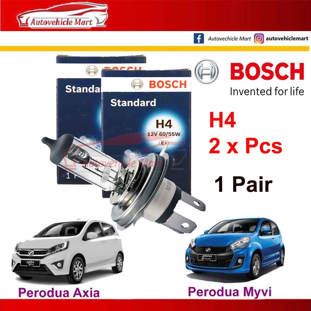 1 PAIR Bosch H4 55W Halogen Head Light Bulb For Perodua Myvi and Perodua Axia Genuine Bosch Car Bulbs 1 Month Warranty Car Bulbs Lazada Lazada